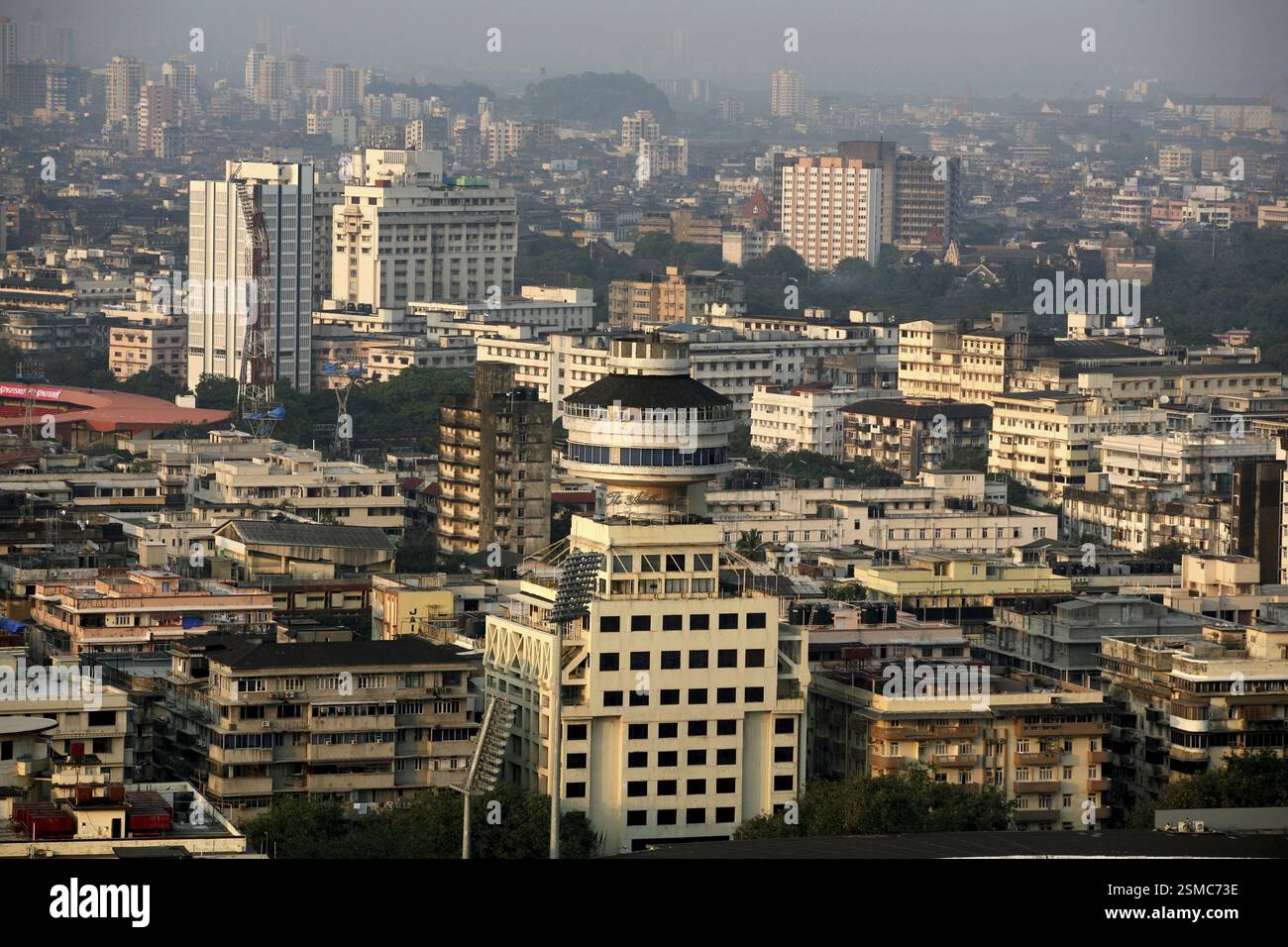 Aerial view of art deco building with hotel Ambassador, Bombay Mumbai ...