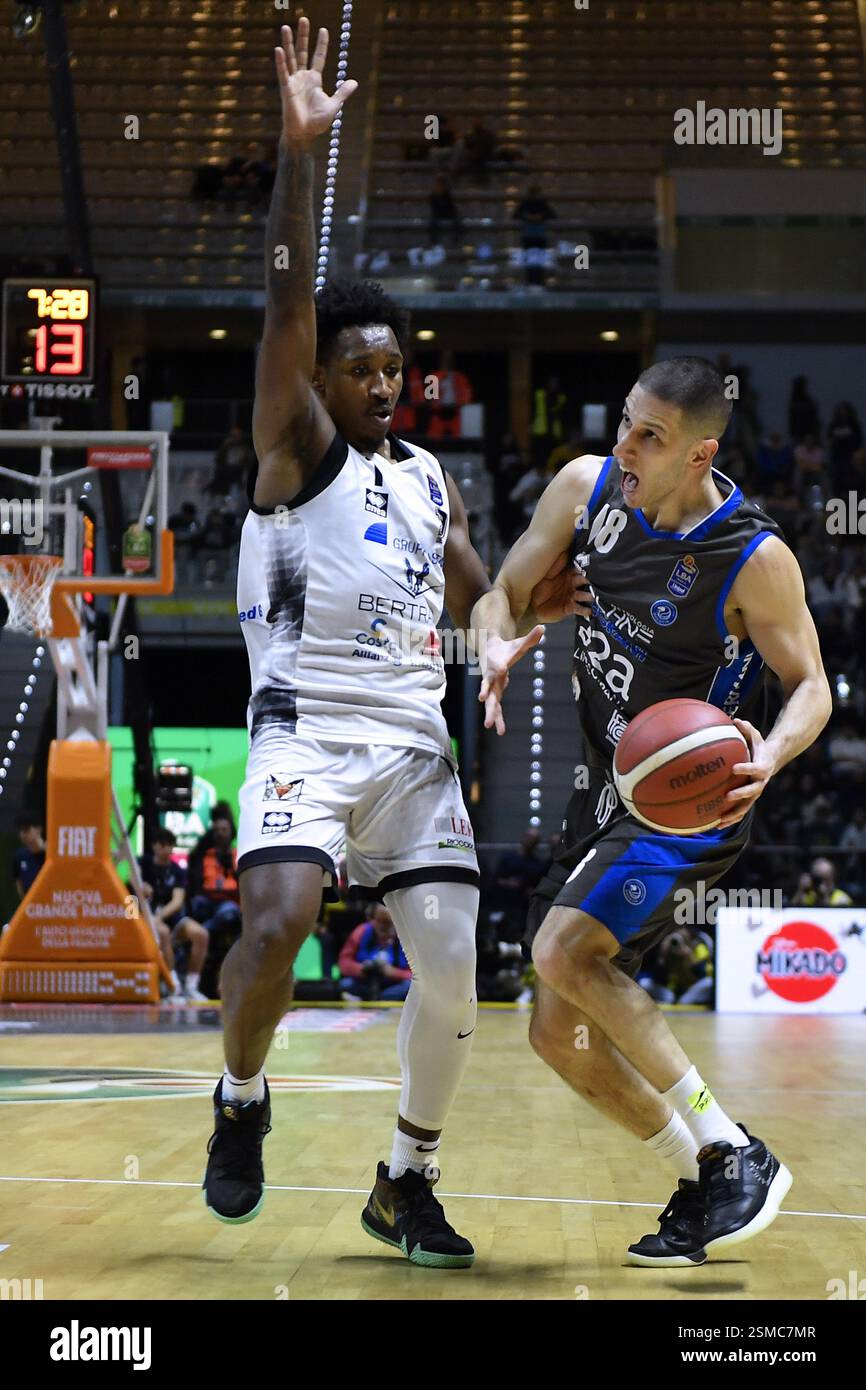 Turin, Italy. 12th Feb, 2025. Turin, Italy - 12 February 2025, INALPI Arena: Nikola Ivanovic #18 ...