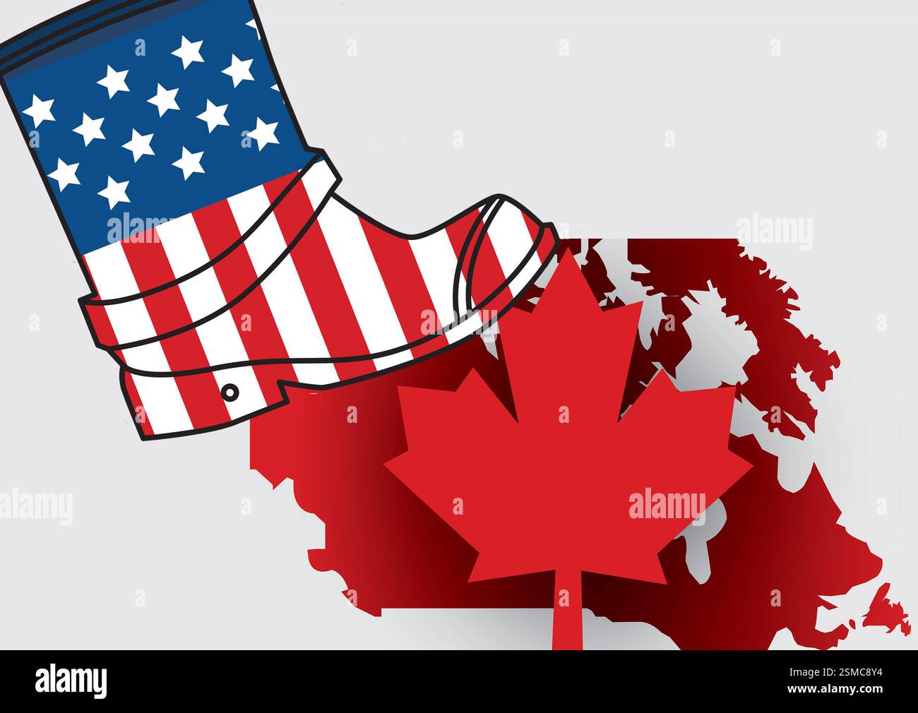 American style cowboy boot trying to stomp on Canadian pride. MAGA ...