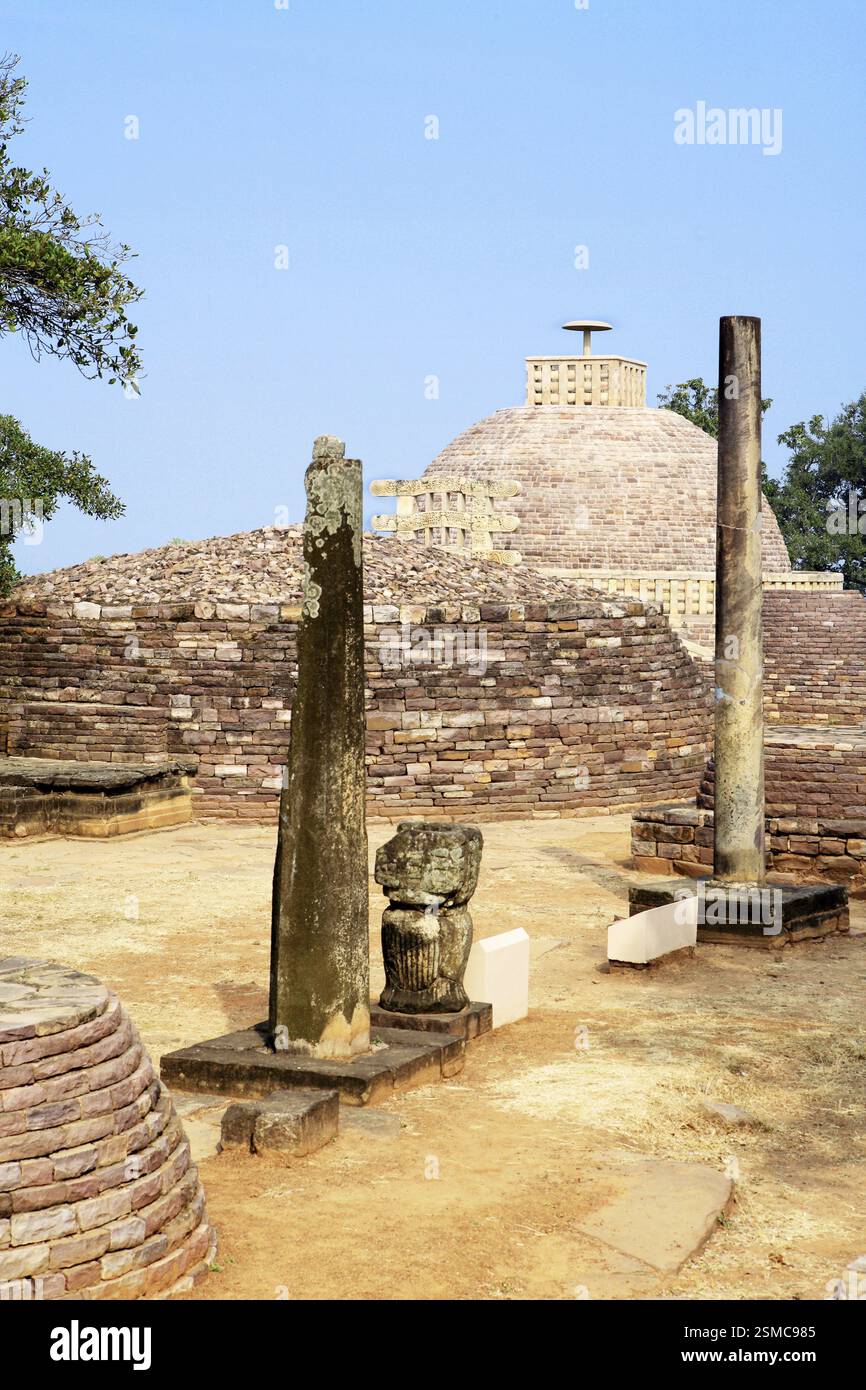 Stupa 3 stands northeast of main stupa 1 similar design smaller one ...