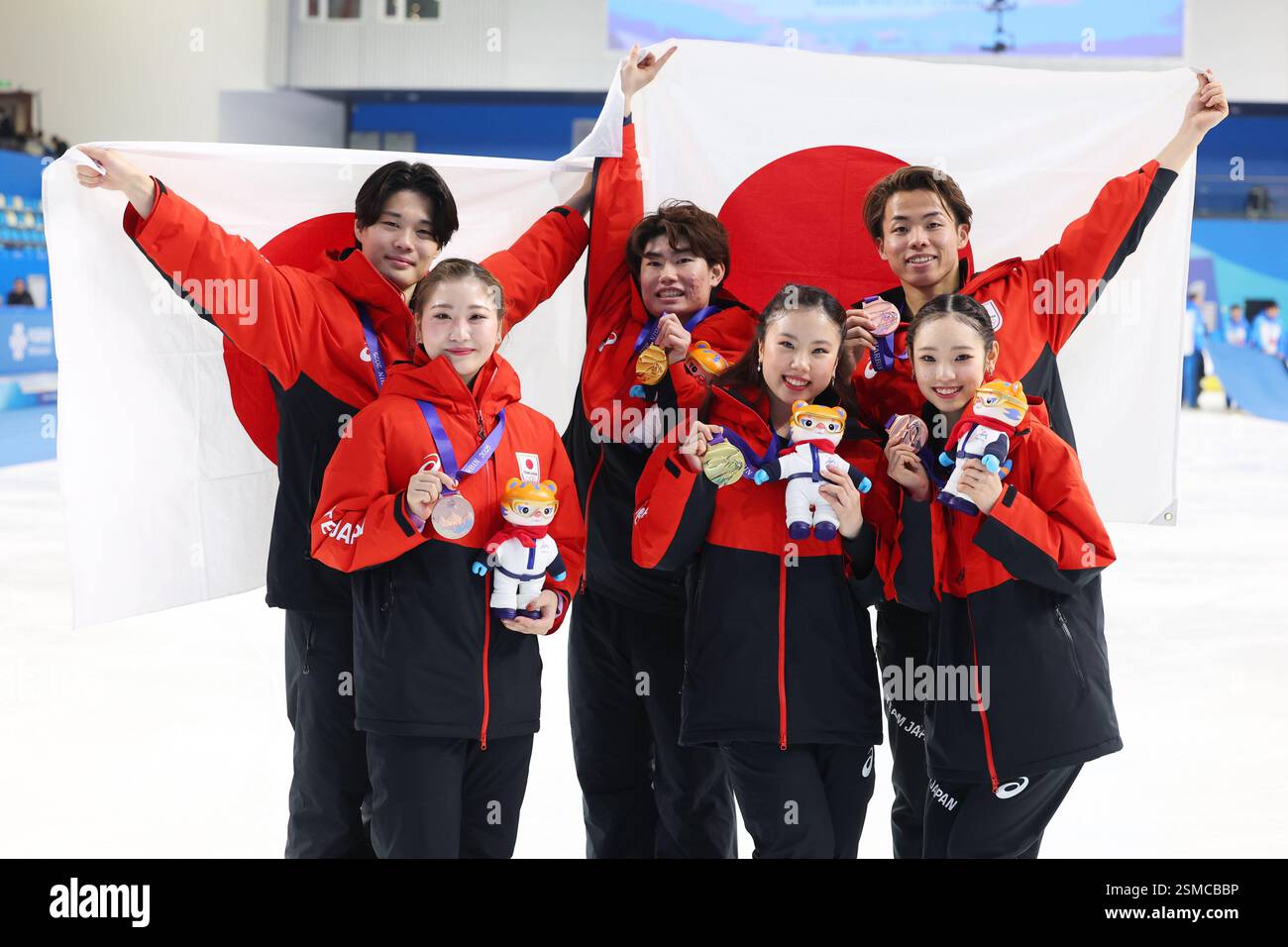 Harbin, China. 12th Feb, 2025. (L to R) Azusa Tanaka & Shingo Nishiyama ...