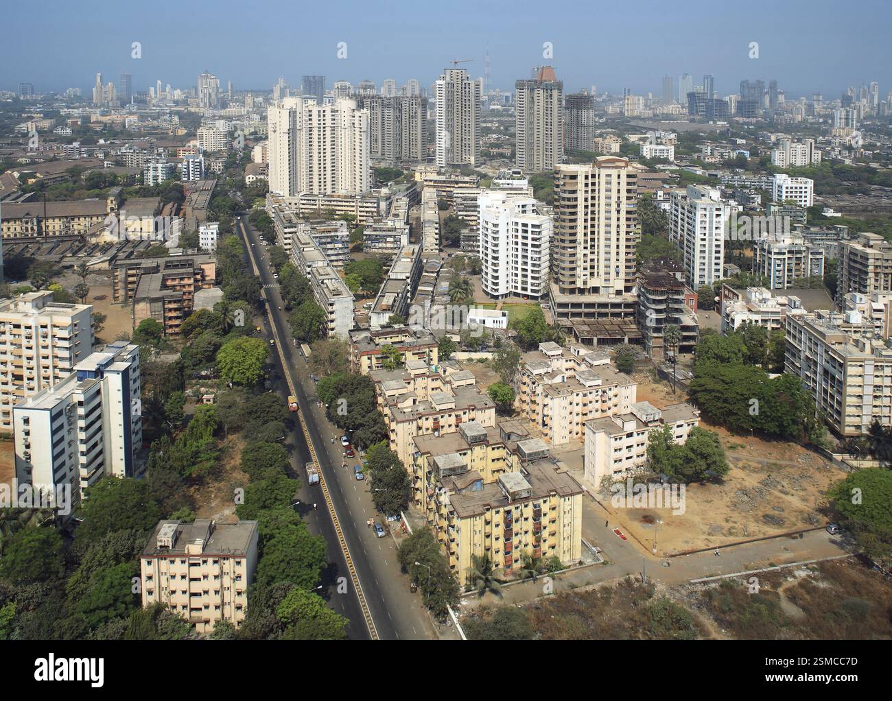 Aerial view of Parel suburb with high-rise of different architectural ...