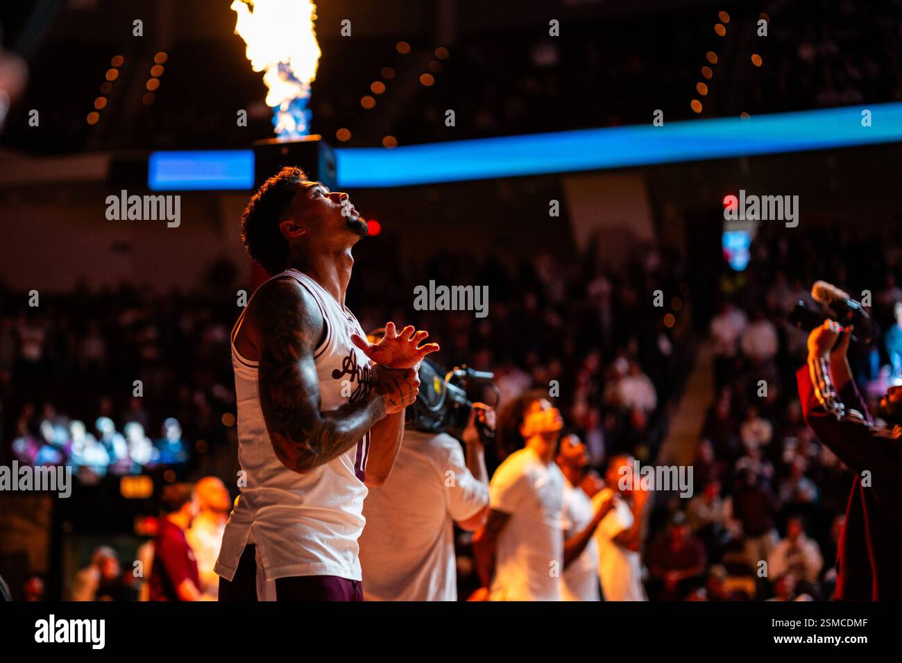 College Station, Texas, USA. 11th Feb, 2025. Texas A&M Guard JACE ...