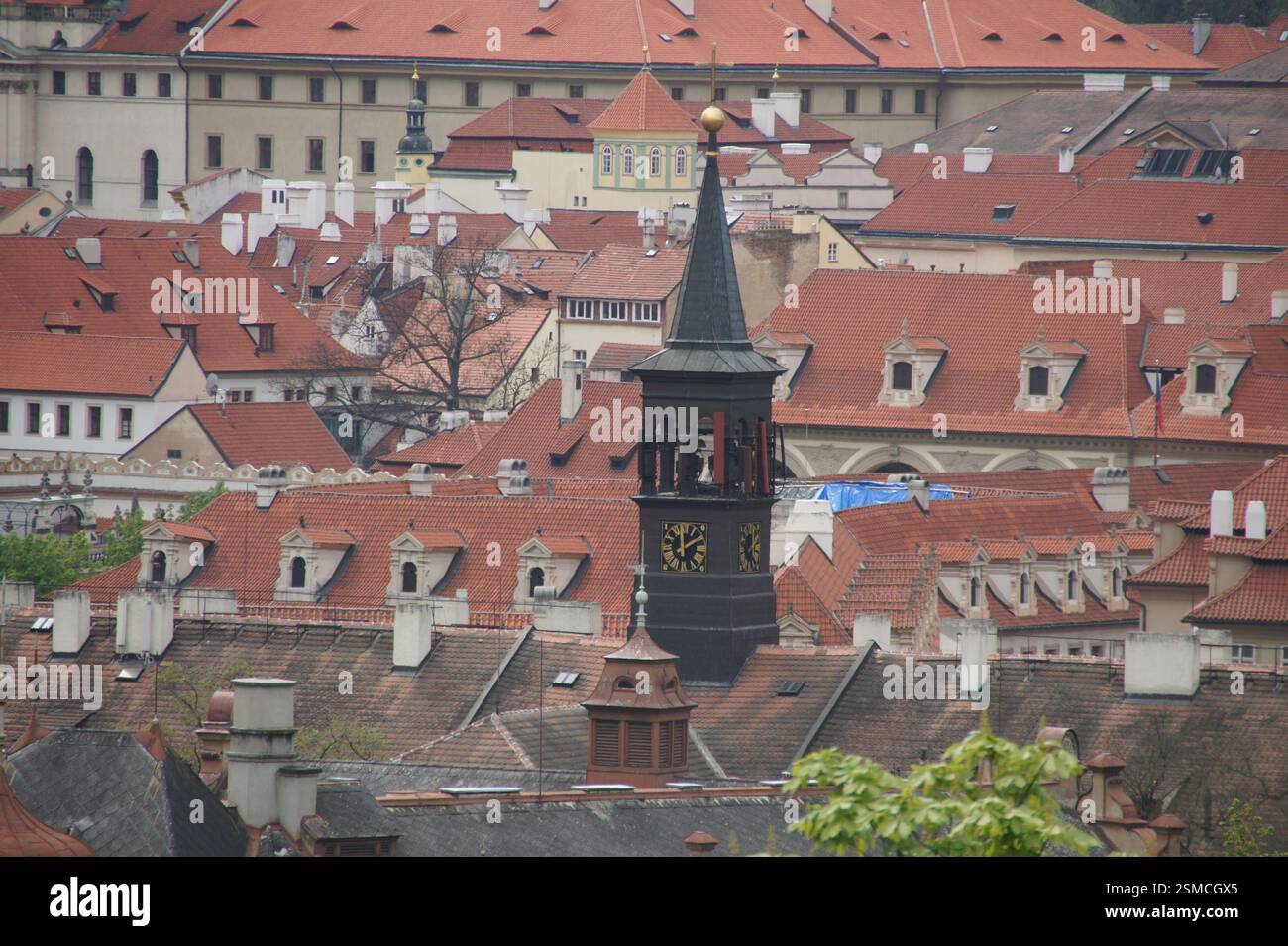 Old Town Square, Prague. Red rooftops dominate the skyline, with a ...