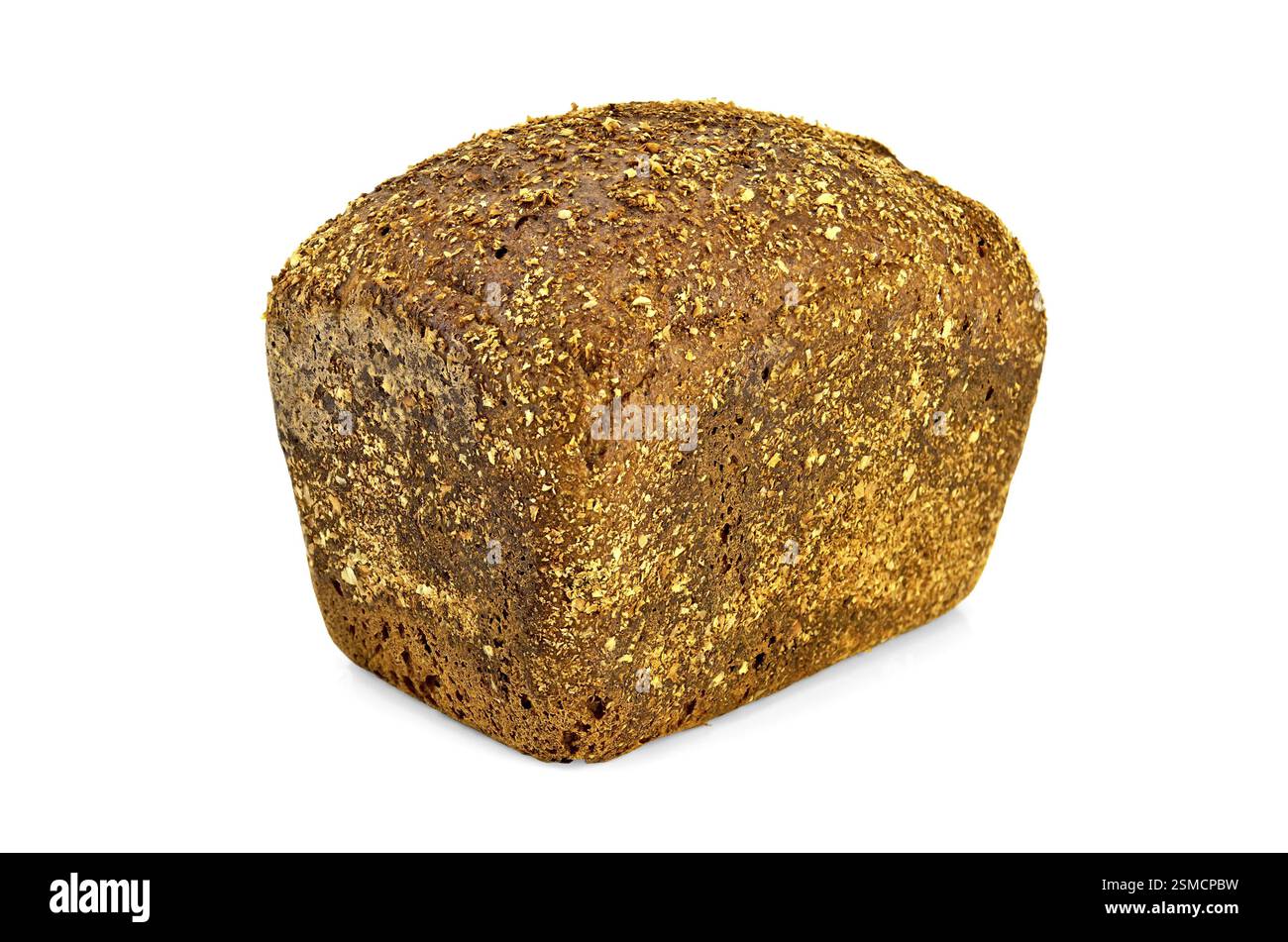 A rectangular loaf of rye bread isolated on white background Stock ...