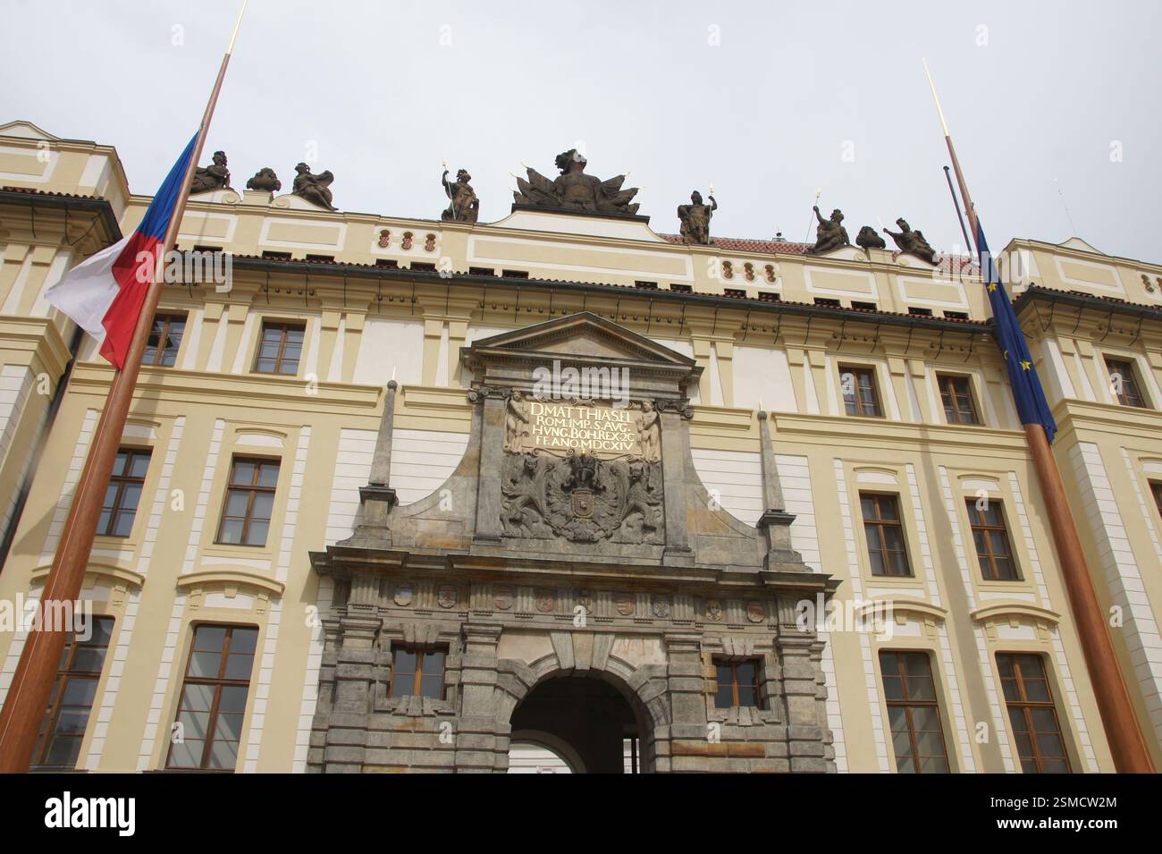Prague Castle. Golden Gate. Entryway to the castle complex. Symbol of ...
