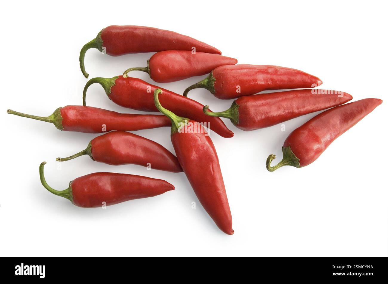 Some chili peppers isolated on white background, Russia, Europe Stock ...