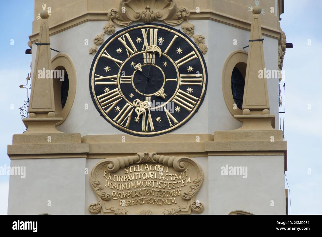 Clock tower, Astronomical clock face, Golden Roman numerals, Time ...