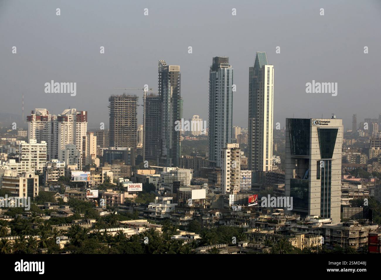 An aerial view of Dadar Prabhadevi, Bombay now Mumbai, Maharashtra ...