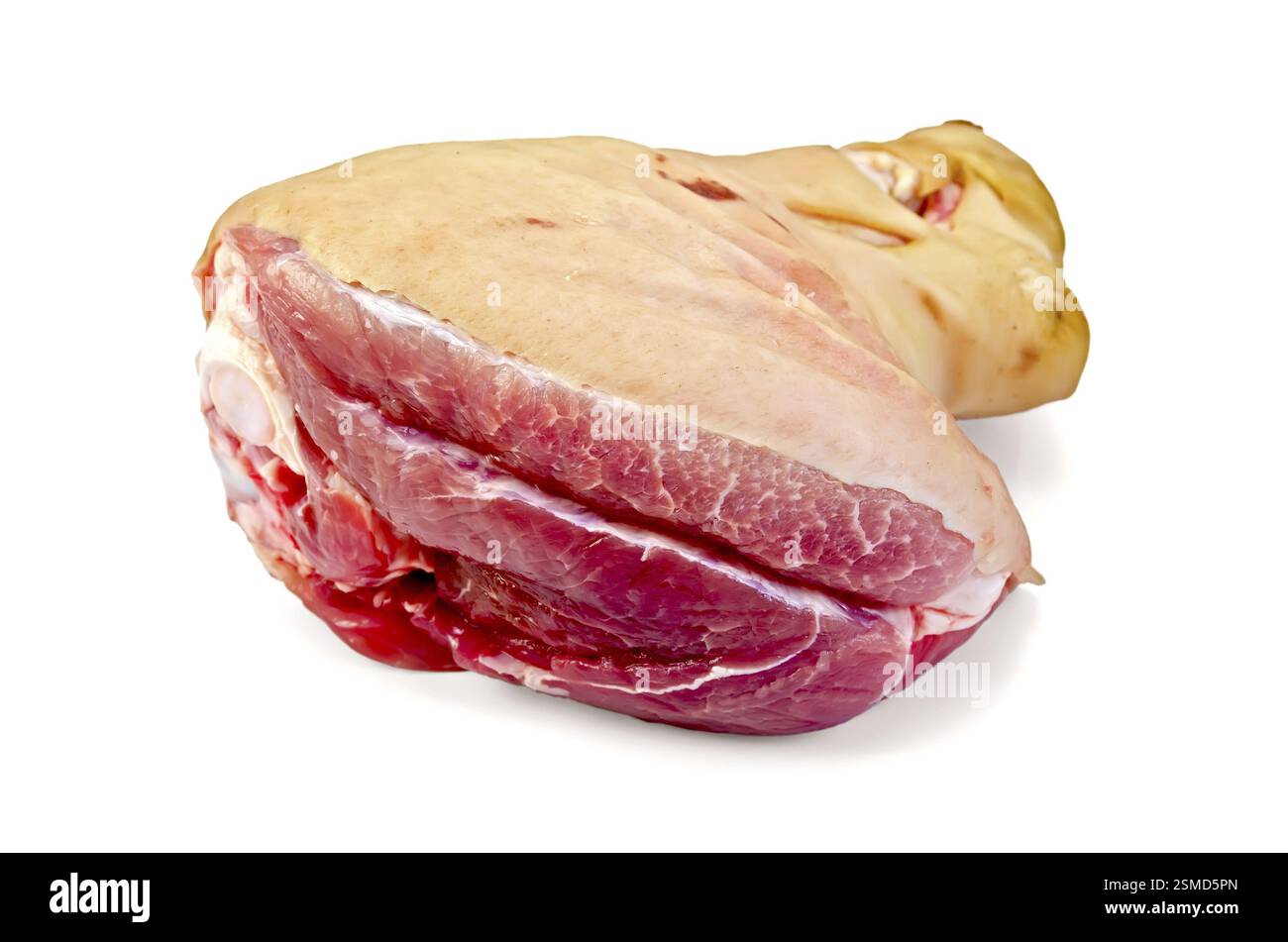 Pork shank meat isolated on white background Stock Photo - Alamy