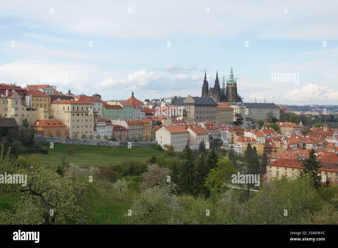 Prague Castle, a sprawling complex of buildings dominating the city ...