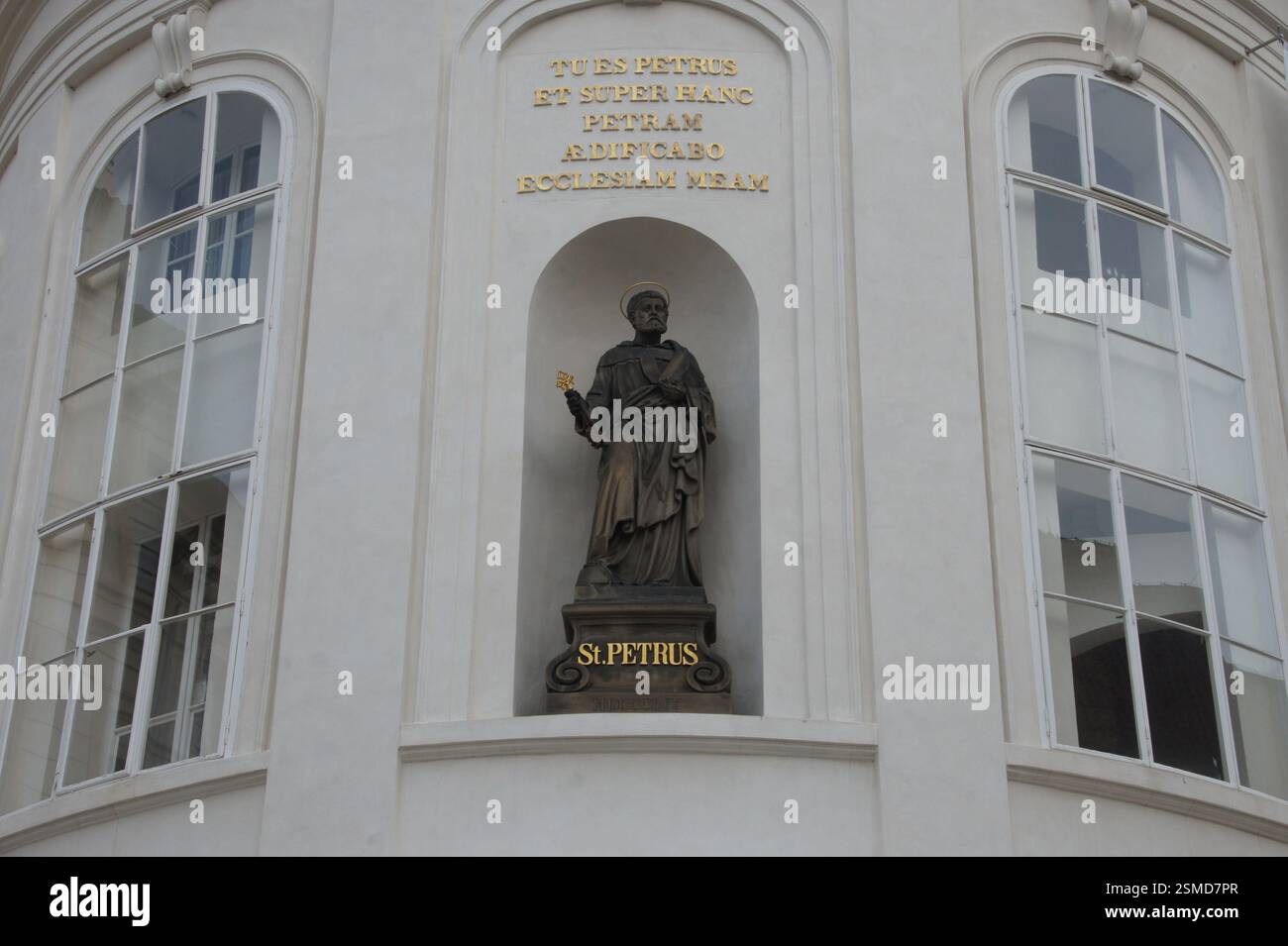 Statue of Saint Peter, a bronze sculpture of a male figure holding keys ...