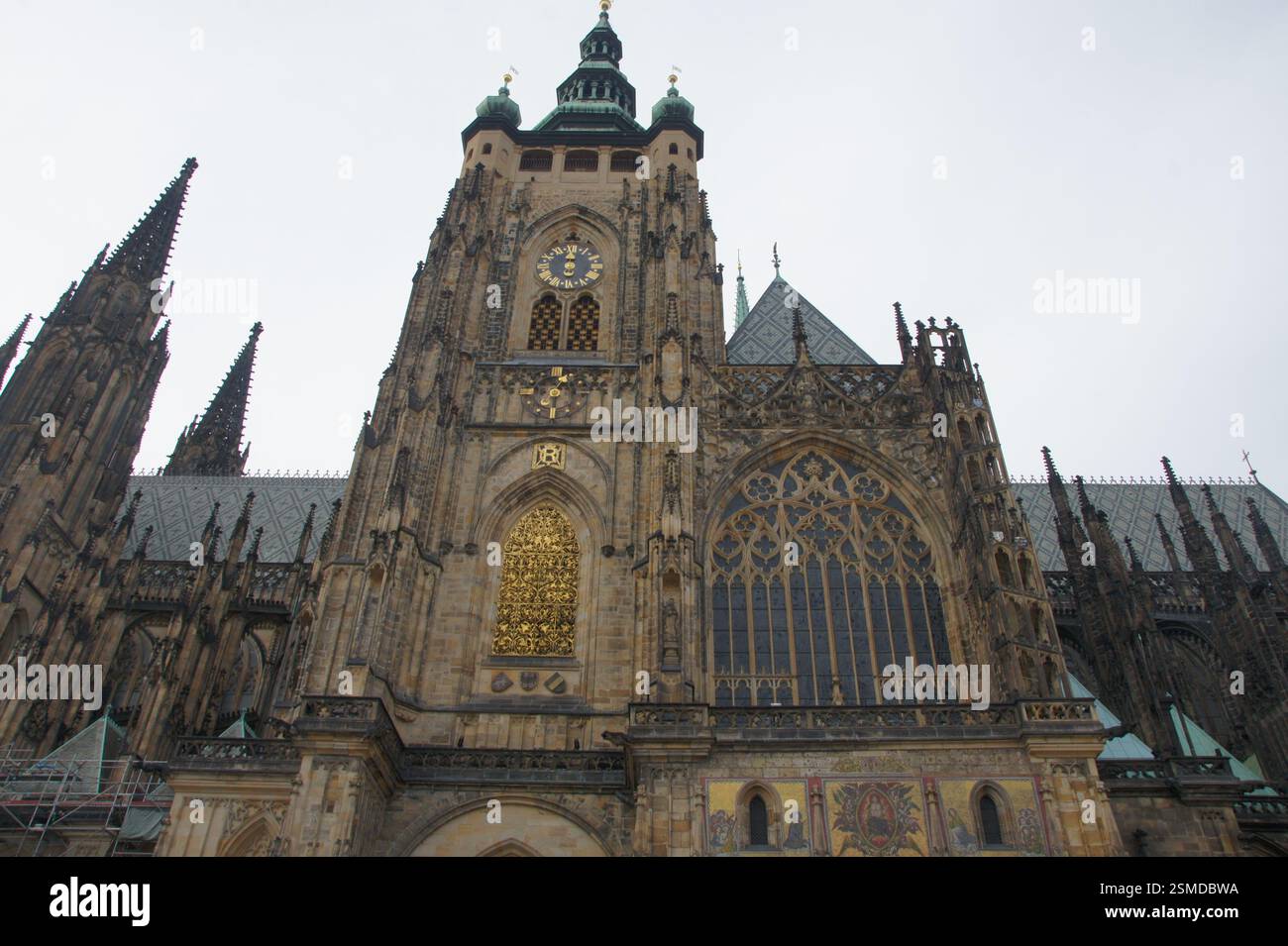 St. Vitus Cathedral, Prague Castle. Gothic architecture with ornate ...