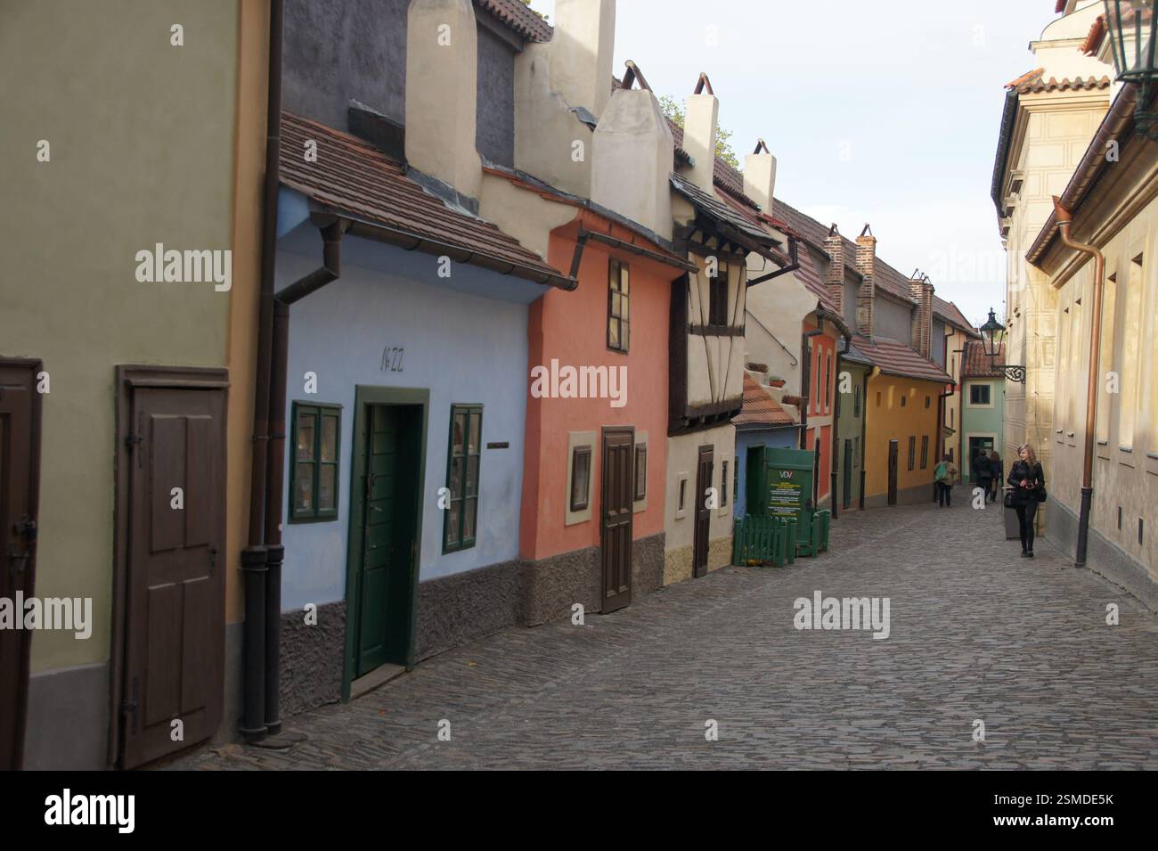Old Town Square, Prague. Narrow cobblestone street lined with colorful ...