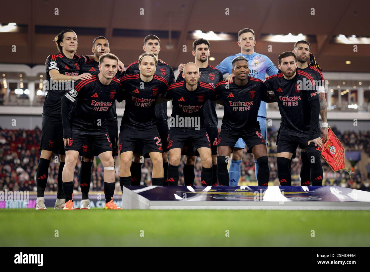 Monaco, Monaco. 12th Feb, 2025. The SL Benfica starting eleven line up ...
