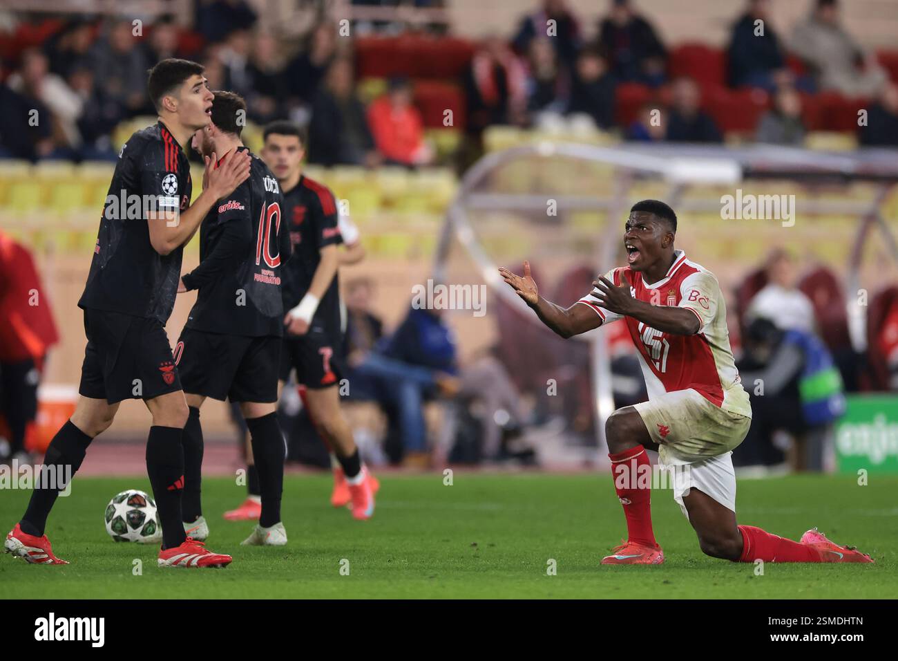 Monaco, Monaco. 12th Feb, 2025. Breel Embolo of AS Monaco reacts with ...