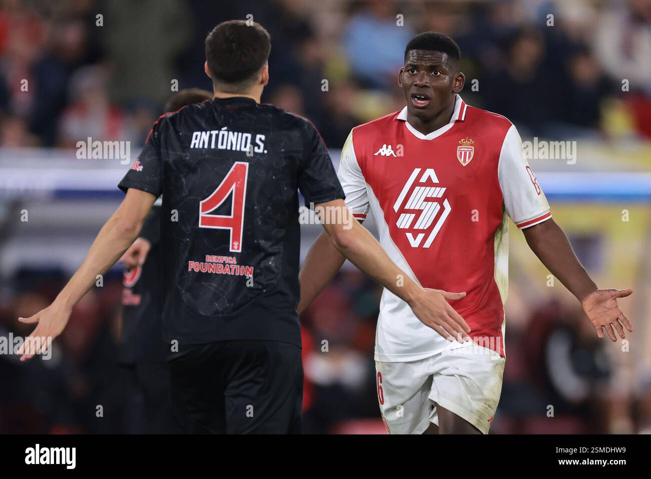 Monaco, Monaco. 12th Feb, 2025. Breel Embolo of AS Monaco reacts with ...