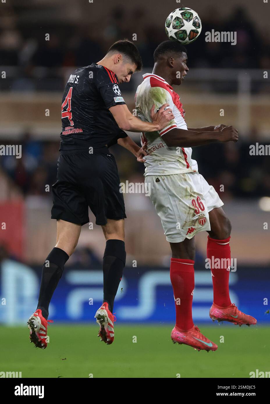 Monaco, Monaco. 12th Feb, 2025. Antonio Silva of SL Benfica challenges ...