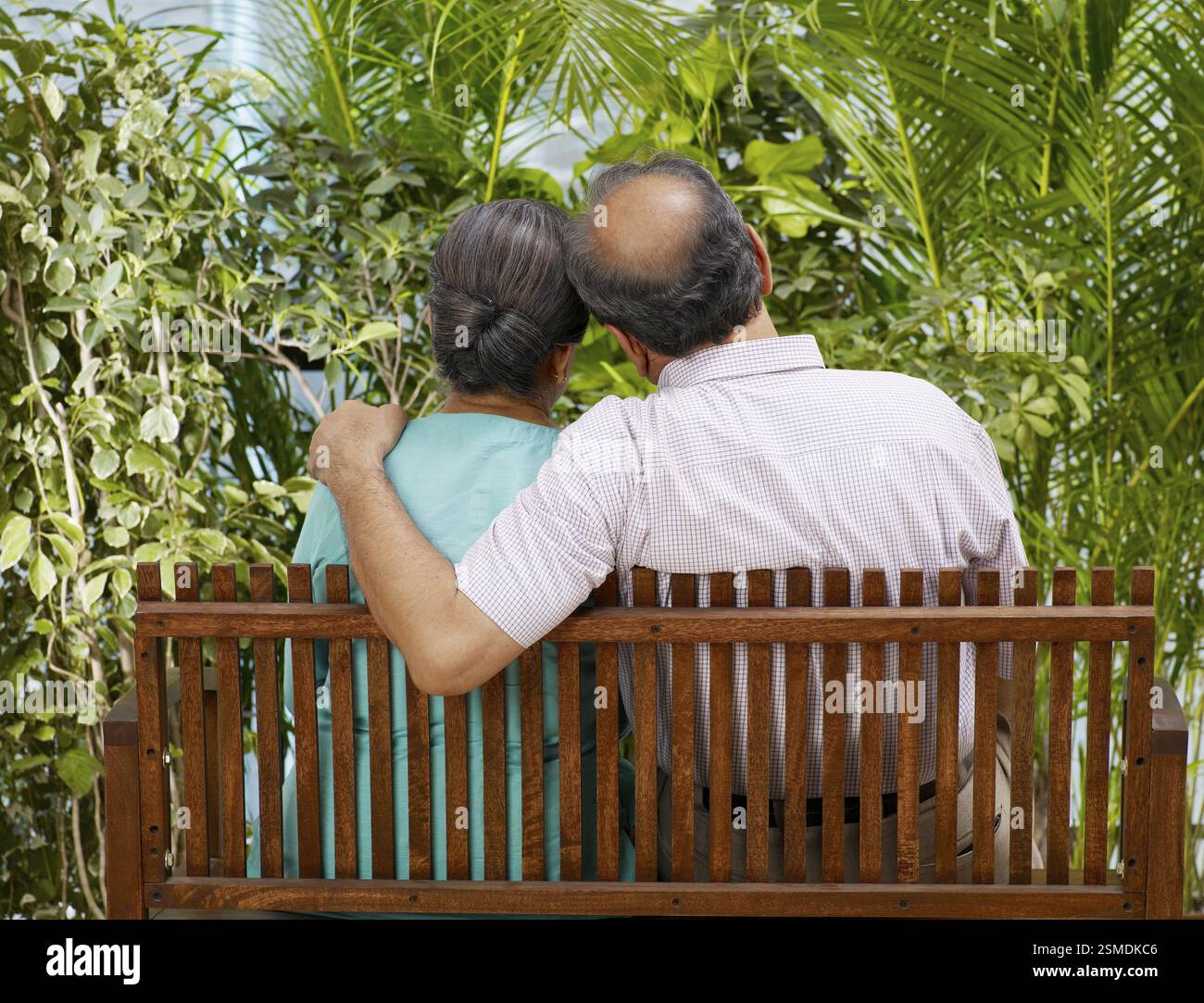 Back view of old couple embracing MR#702T, 702S Stock Photo - Alamy