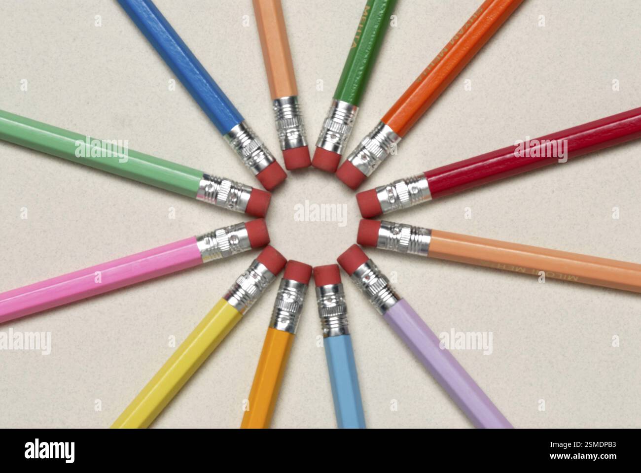 Pencil graphic design of different color used for writing purpose Stock ...