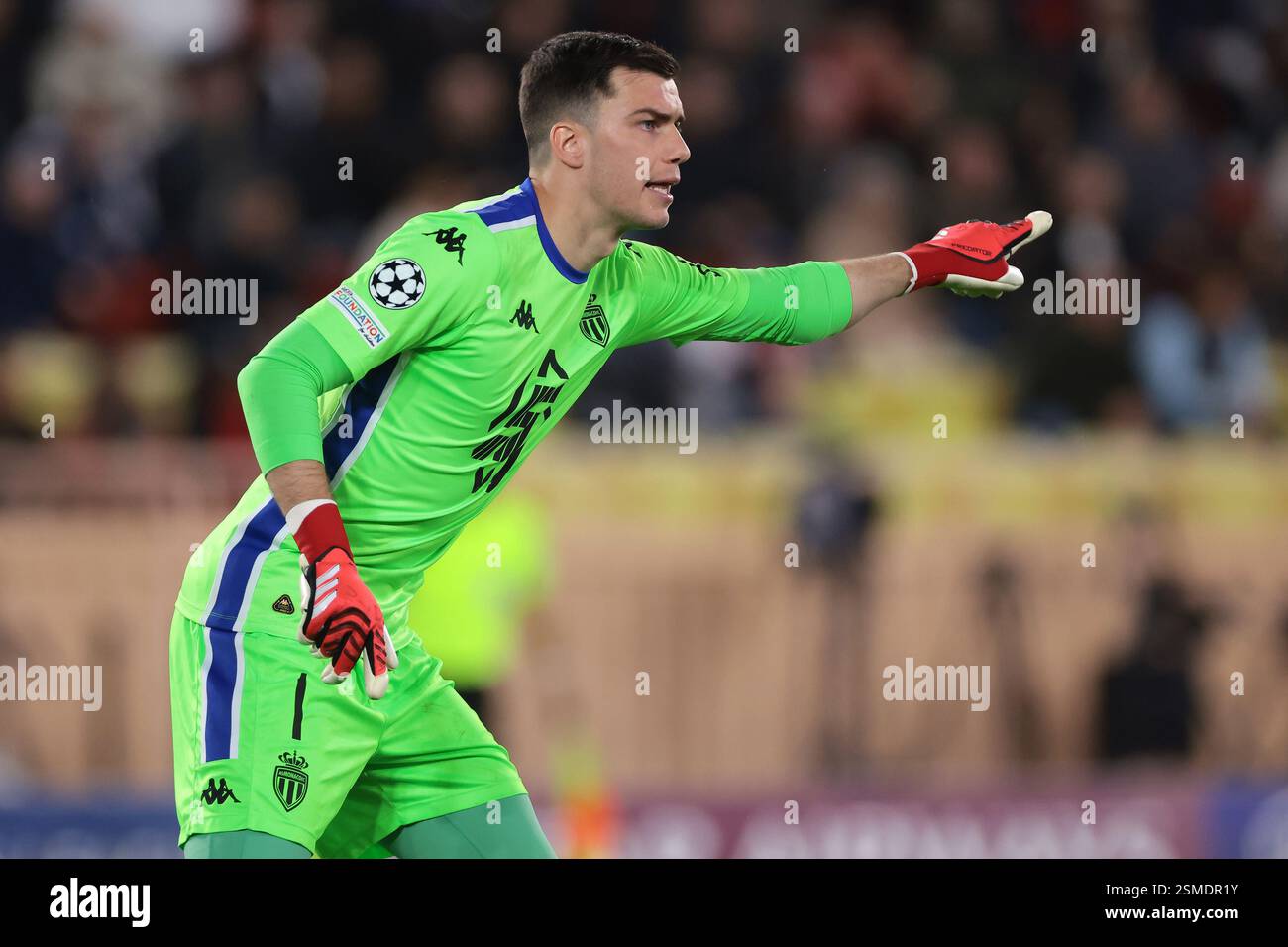 Monaco, Monaco. 12th Feb, 2025. Radoslaw Majecki of AS Monaco reacts ...