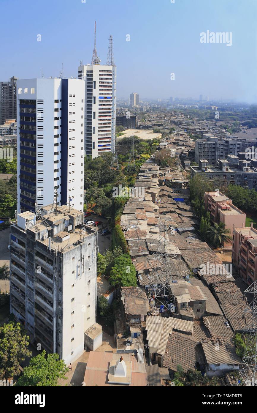 Aerial view of Parel Suburb, Bombay Mumbai, Maharashtra, India, Asia ...
