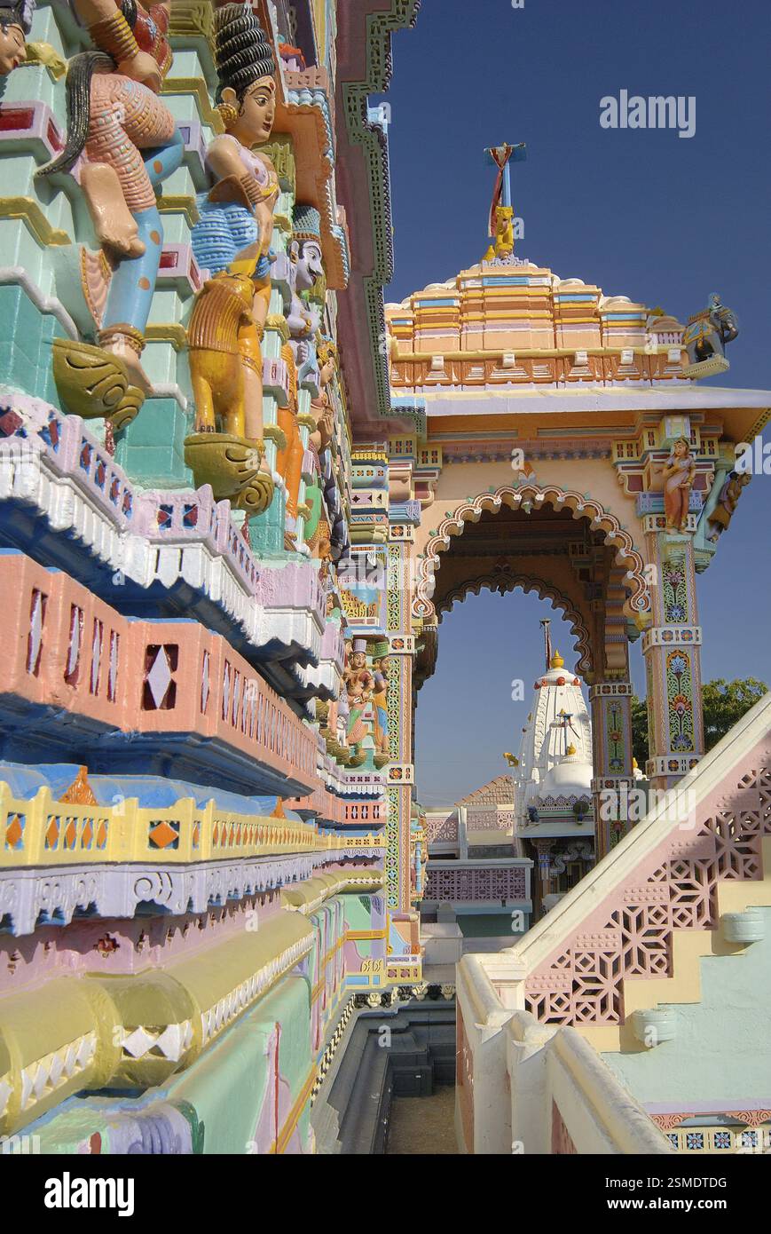 Decorative wall of Jain temple of Jakhau, Jakhau, Kutch, Gujarat, India ...