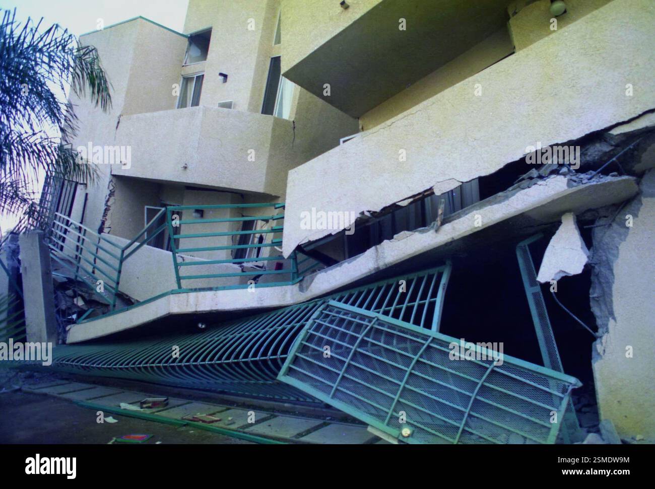 Los Angeles, CA, USA, January 1994. Apartment buildings in San Fernando ...