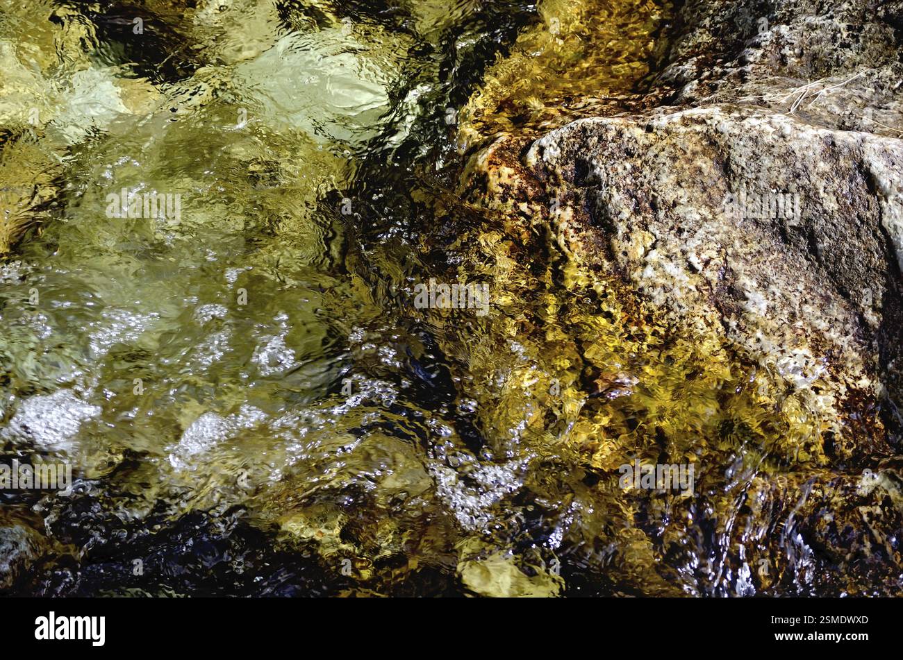 Texture of rapid bubbling flow of water and stones Stock Photo - Alamy