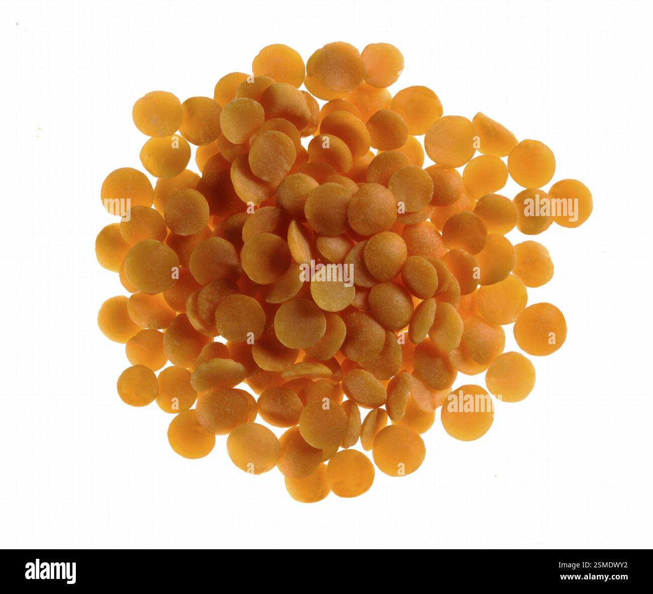 Pulses, red split lentil or masoor dal on white background Stock Photo ...