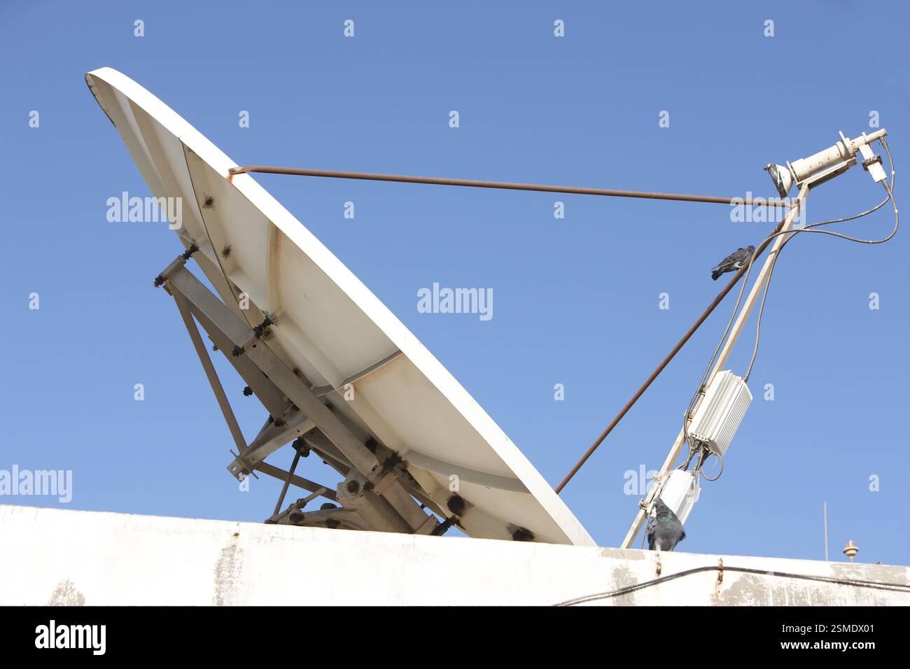 View of communications satellite dish antennae Stock Photo - Alamy