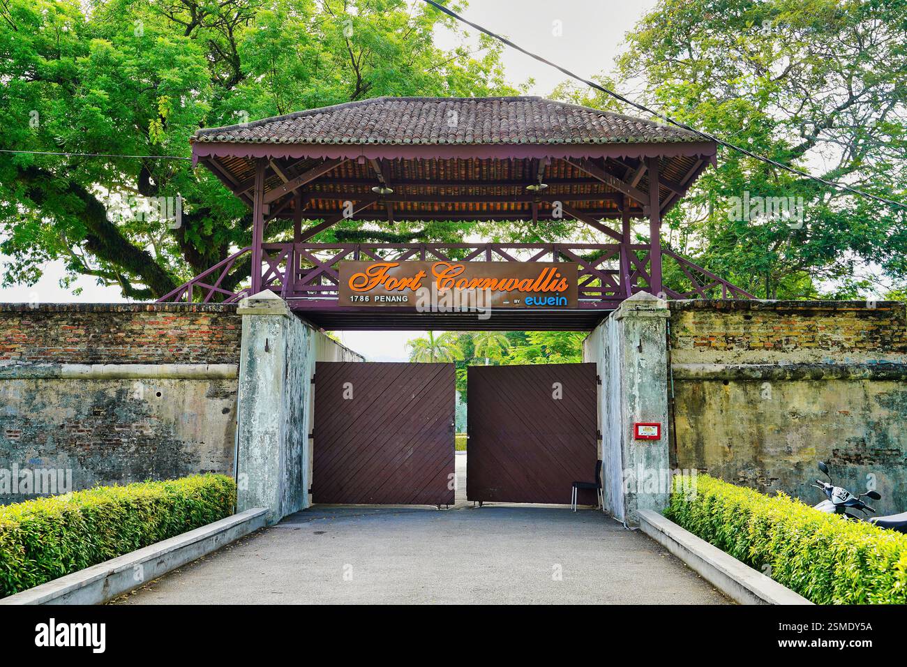 Entrance gate of historic british era Fort Cornwallis, built in 1786 by ...