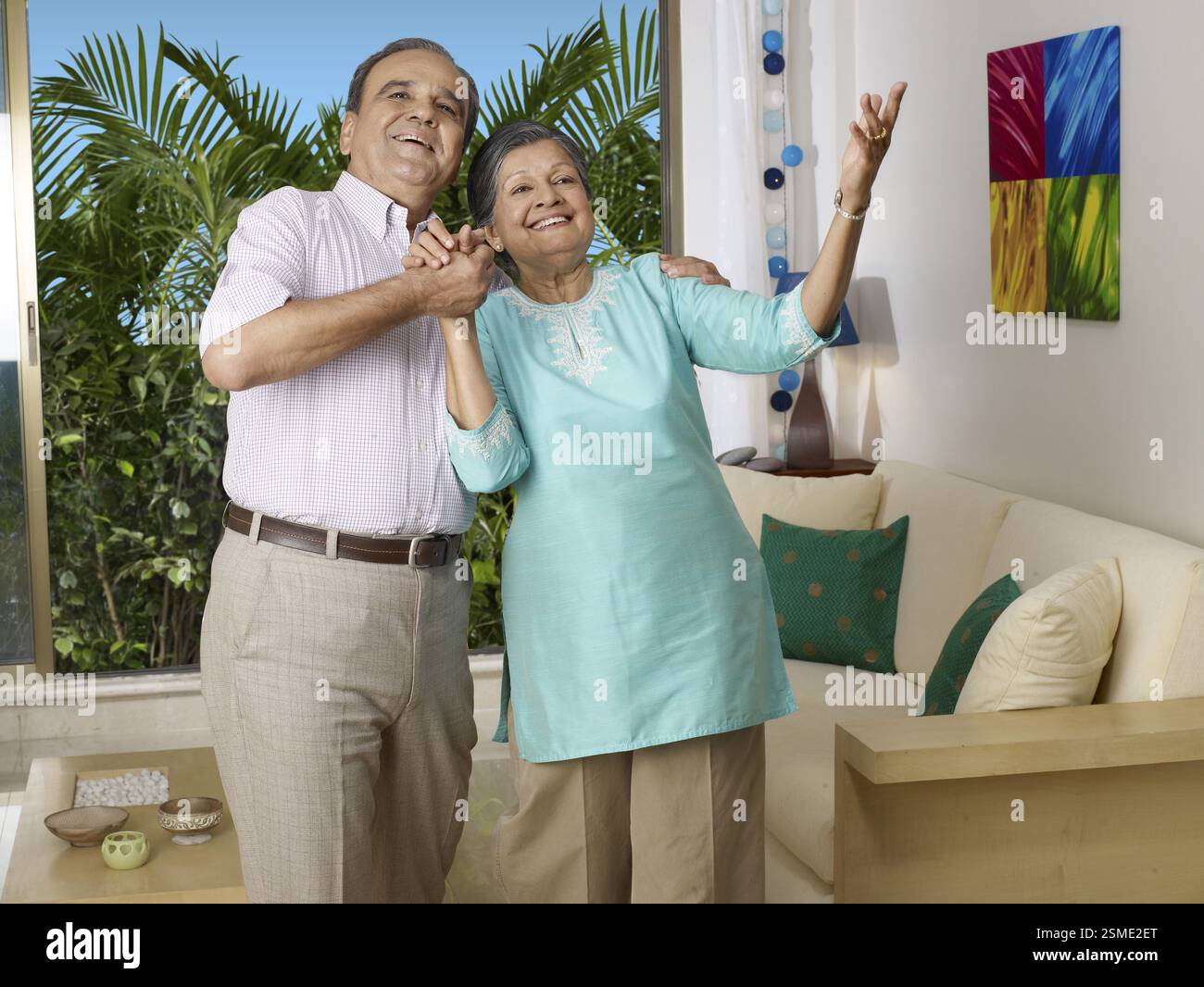 Old couple in dancing pose and singing MR#702T, 702S Stock Photo - Alamy