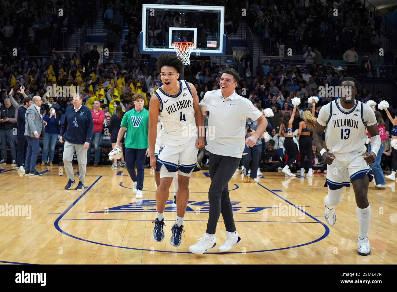 Villanova's Tyler Perkins (4) and Enoch Boakye (13) celebrate after ...