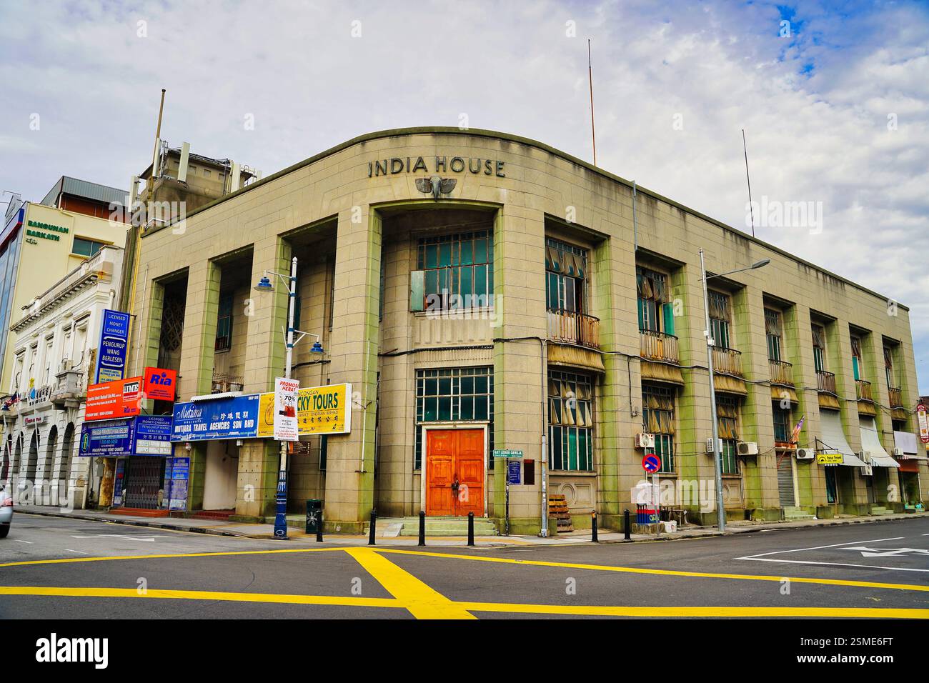View of British colonial era buildingmIndia House, in Indian art deco ...