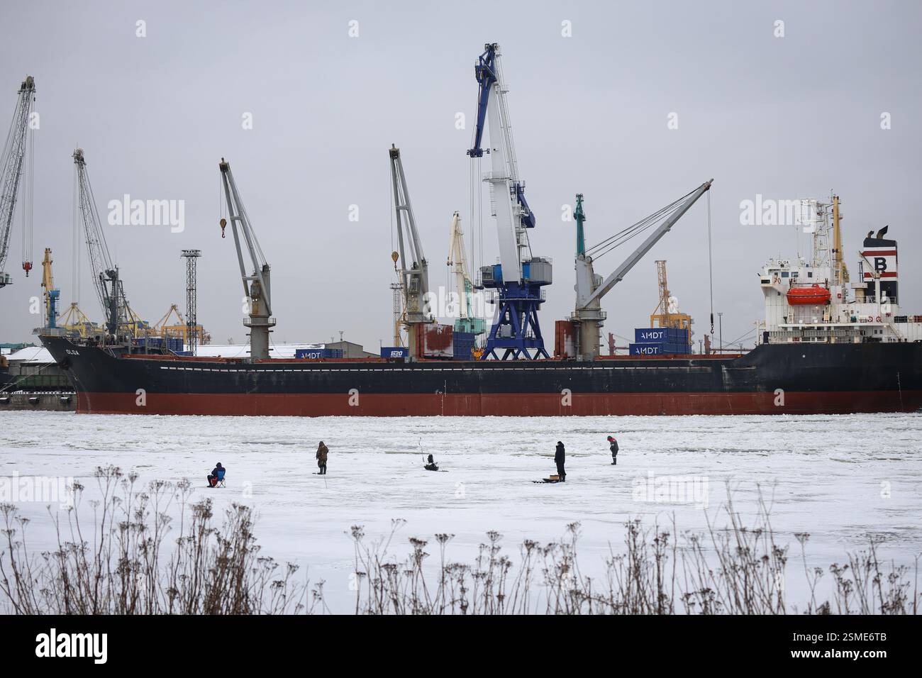 St. Petersburg, Russia. 12th Feb, 2025. The Bulk Carrier Olga is moored ...
