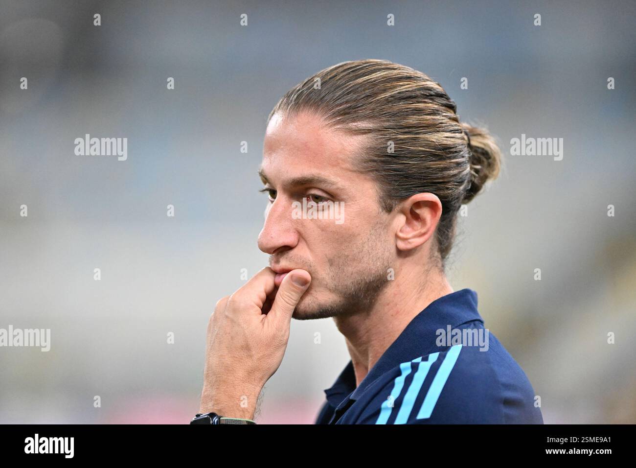 Rio de Janeiro, Brazil. 12th Feb, 2025. Flamengo head coach Filipe Luis ...