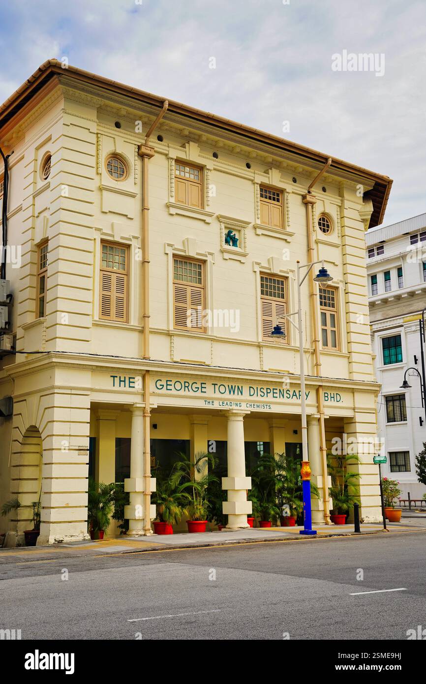 View of British era colonial building, the Georgetown Dispensary ...