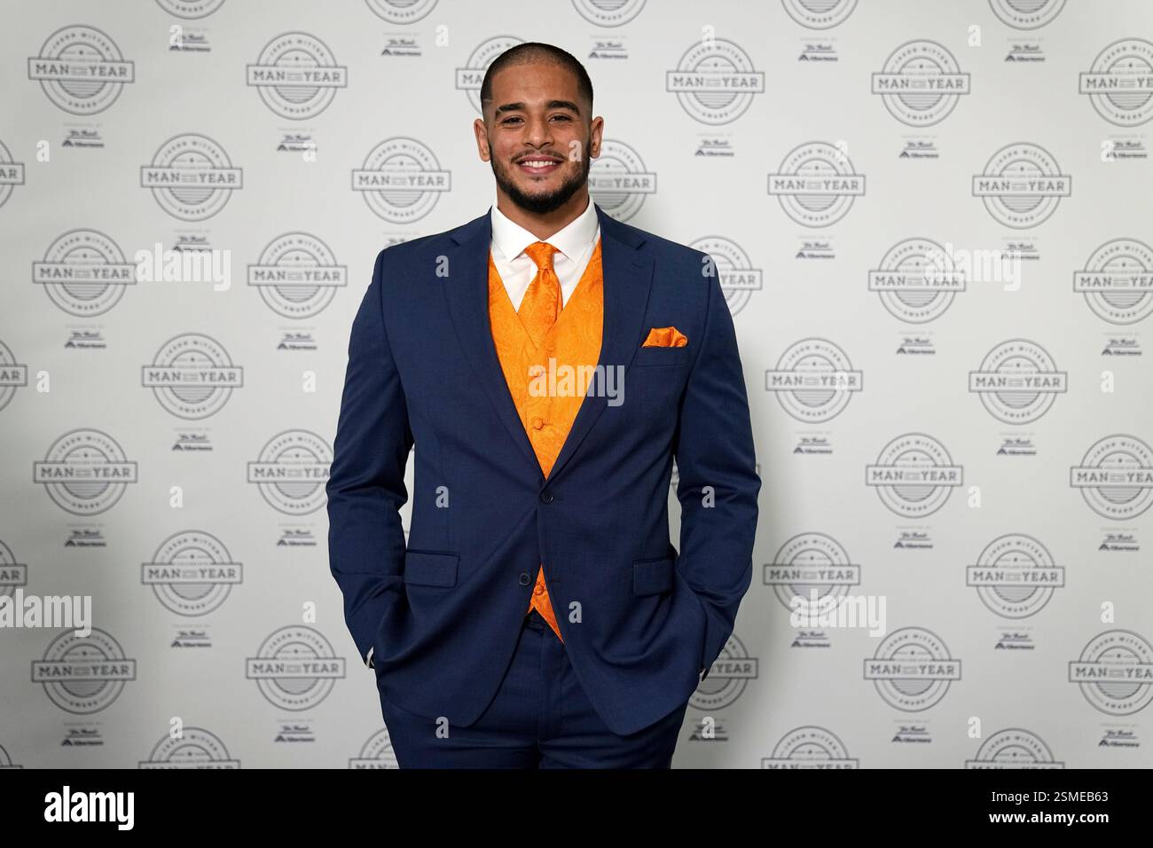 Ahmed Hassanein of Boise State football poses for a photo after a news ...