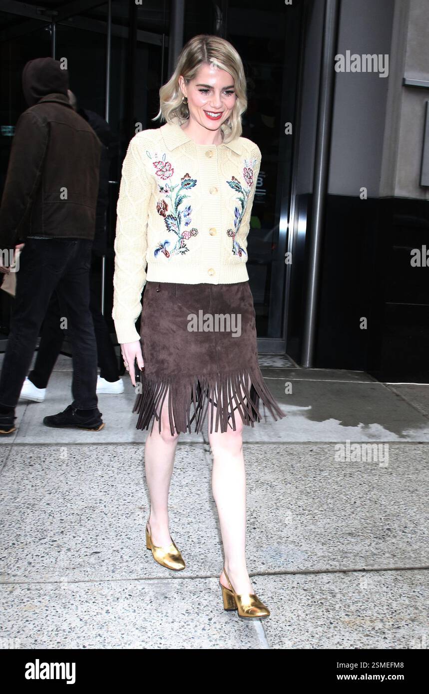 New York, NY, USA. 12th Feb, 2025. Lucy Boynton seen in New York City ...