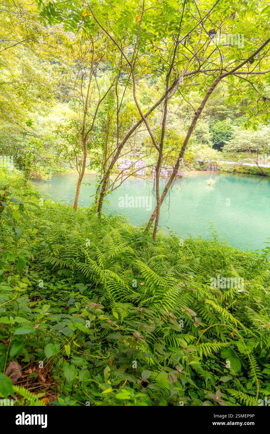 Shangjiding Lake in Xiaoqikong scenic spot, Libo County, Guizhou ...