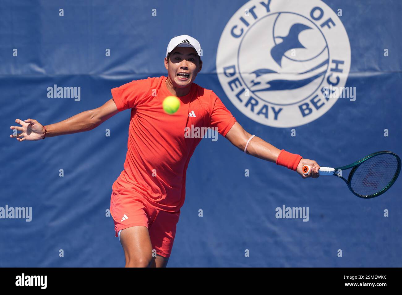 February, 12- Delray Beach, FL: Learner Tien(USA) in action here during ...