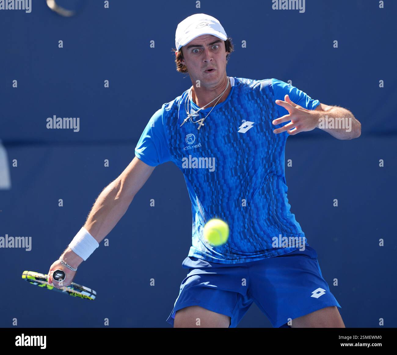 February, 12- Delray Beach, FL: Adam Walton(AUS) in action here during ...