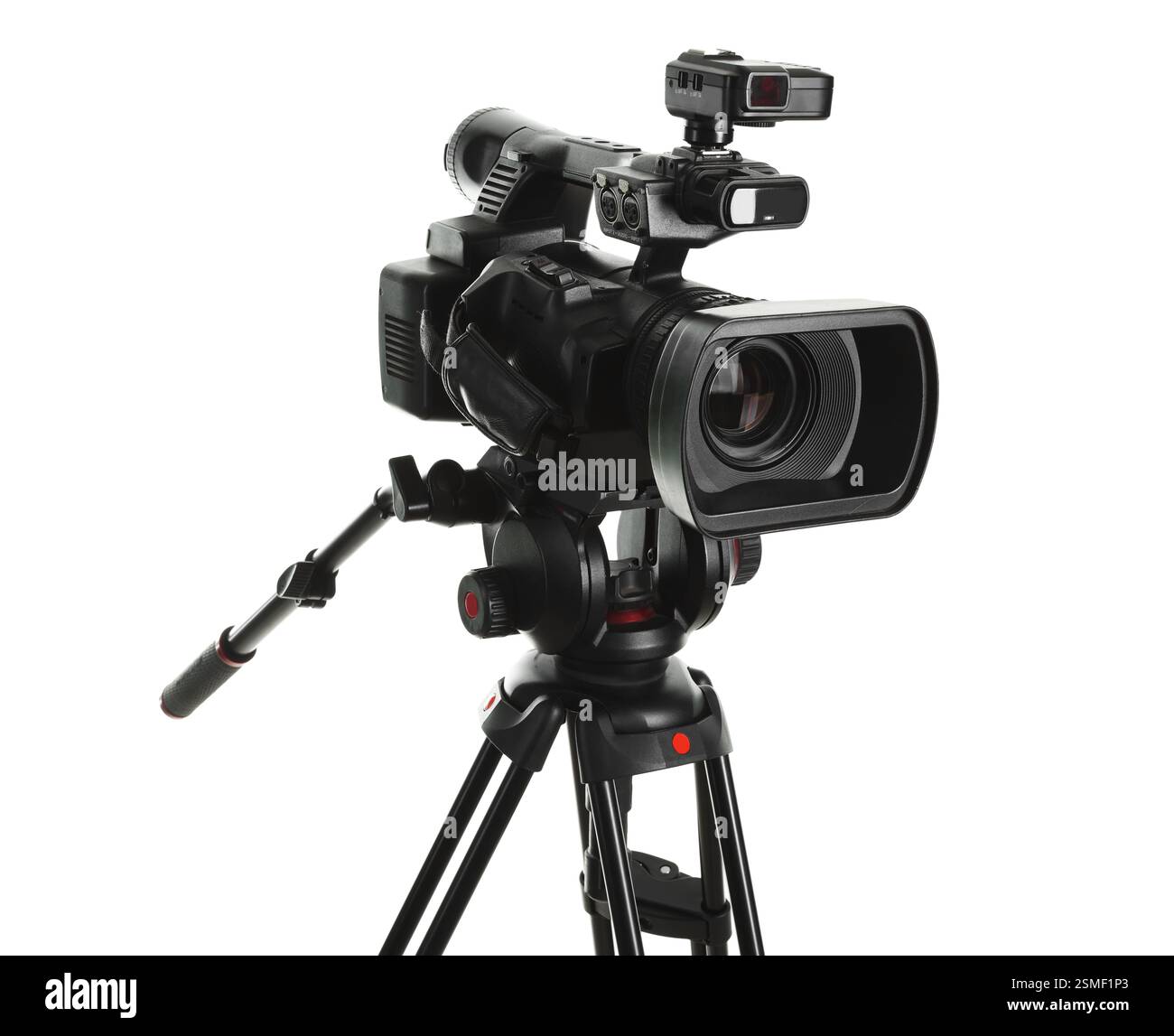 Modern professional video camera isolated on white Stock Photo - Alamy