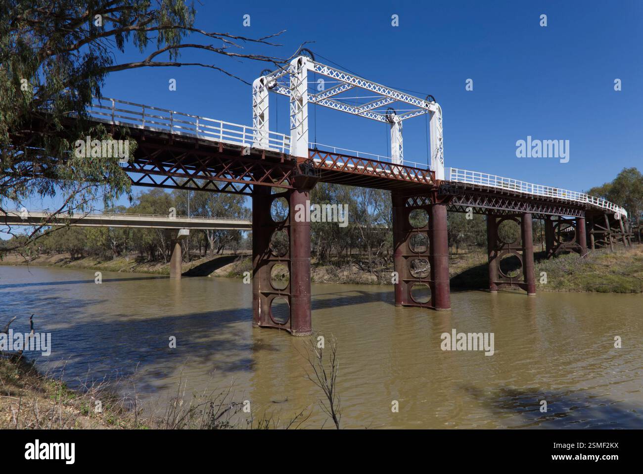 The iconic North Bourke Bridge spans across the Darling River ...
