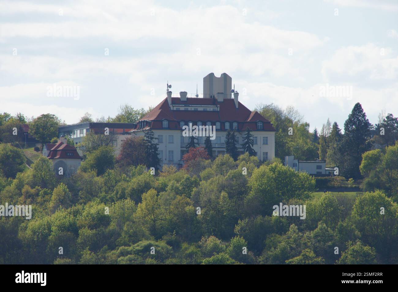 Paví vrch. Castle on hill. Red roof. Czech Republic. Important ...