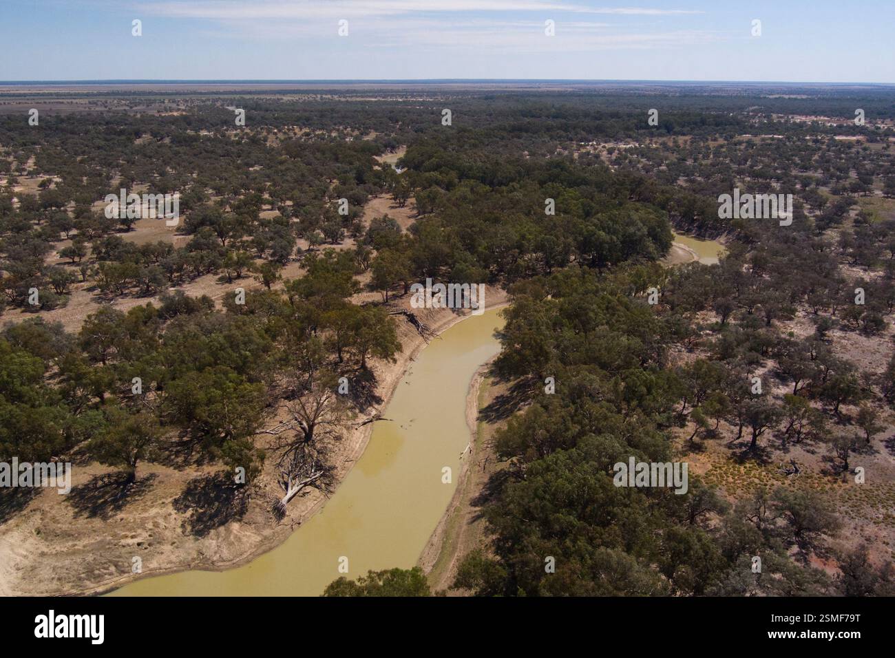 Aerial of Darling River near Louth New South Wales Australia Stock ...