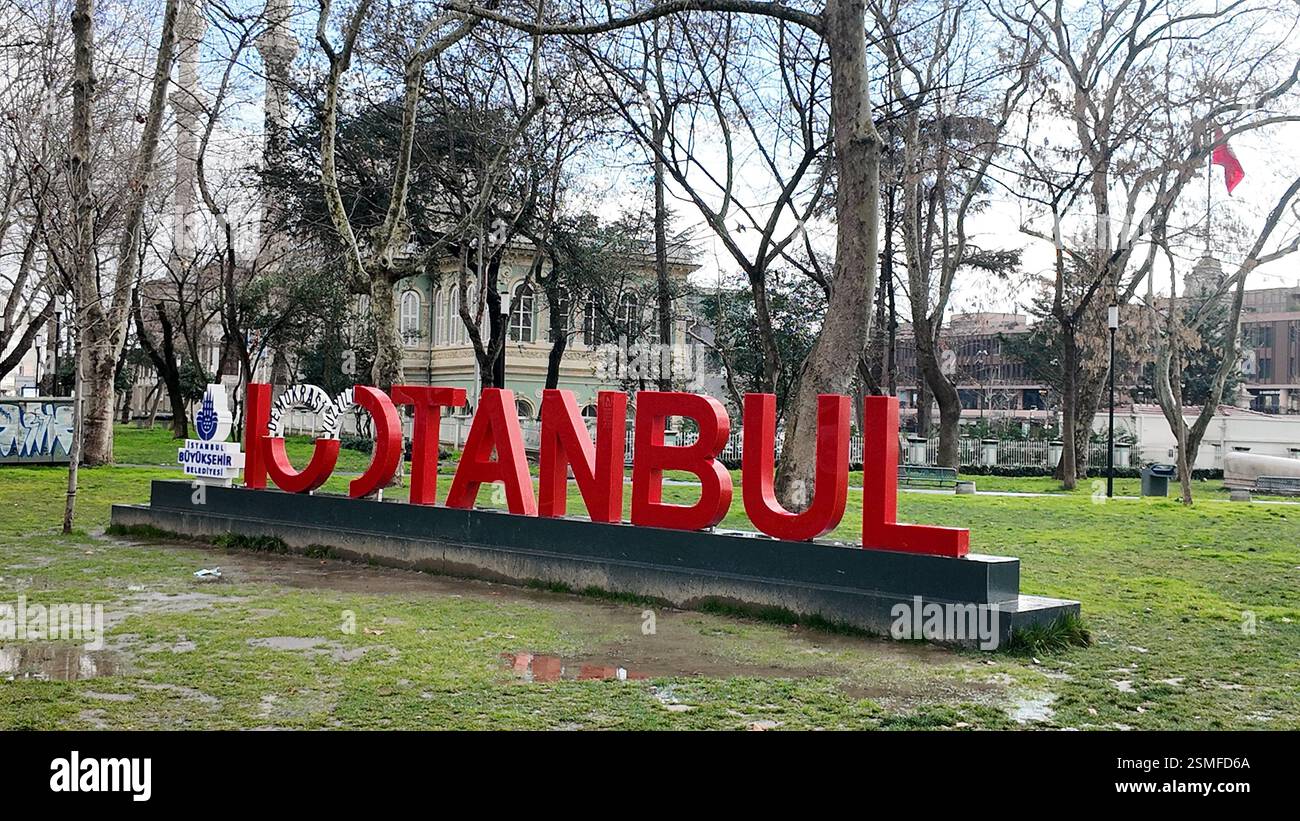 turkey istanbul 6 june 2024 Large sign with Istanbul name located in ...