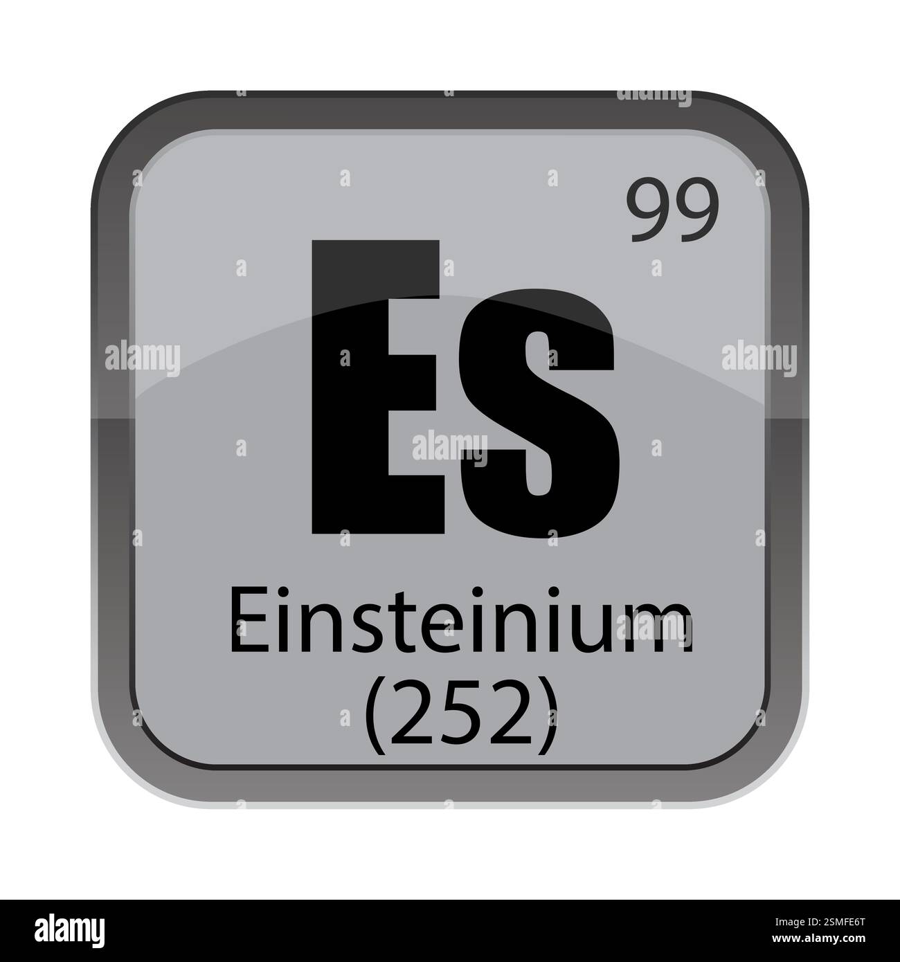 Es 99 symbol. Einsteinium 252 text. Chemical element sign. Vector ...
