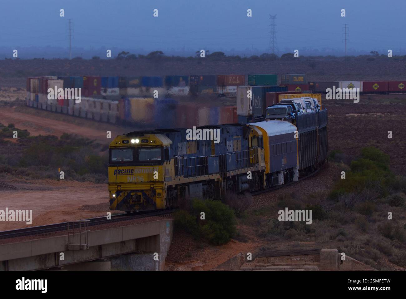 Intermodal Container freight train pheading for Darwin after leaving ...